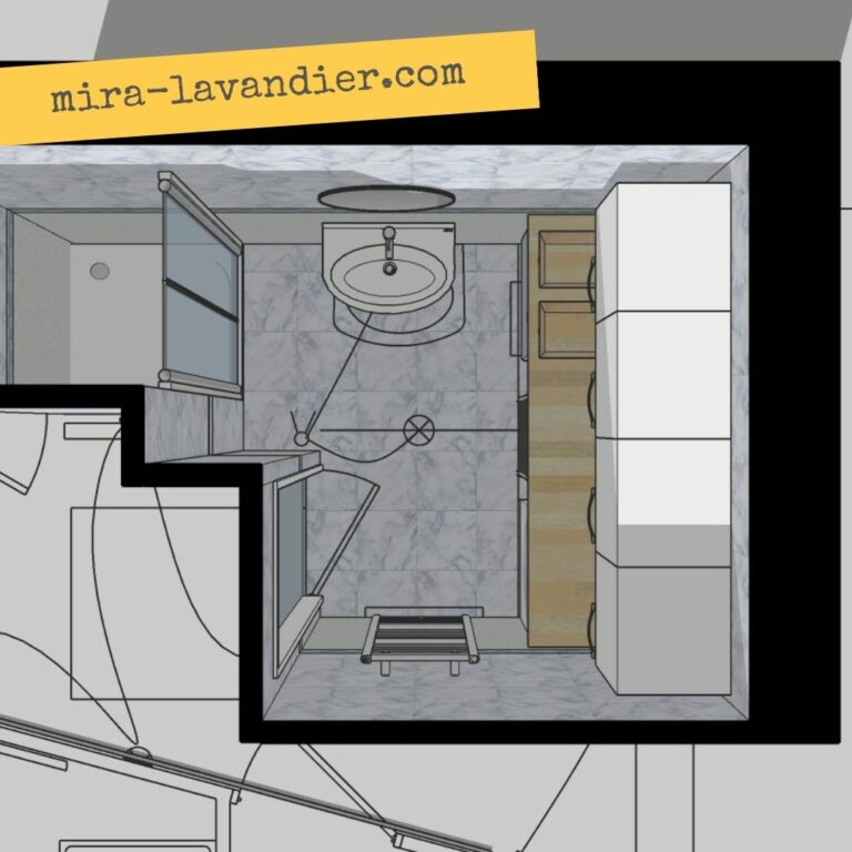 Salle de bain avec machine à laver / optimiser l'espace