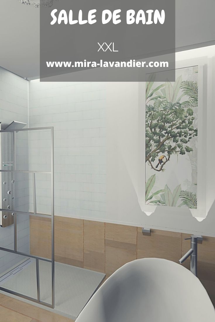Salle de bain 7m2 - exemple et inspiration en projet 3d